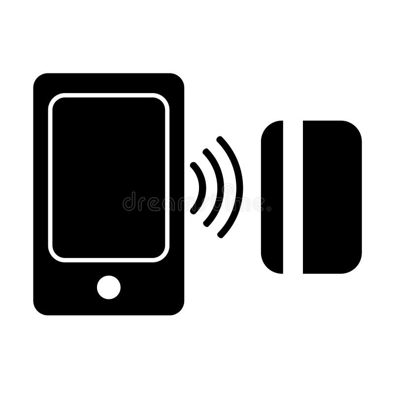 Simple Vector Sign NFC, Near Field Communication at Credit of Debit ...