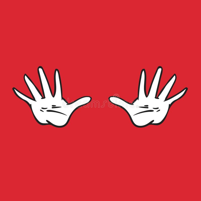 Simple Vector Sign - Stop. Two Handed on Red Background Stock Vector ... Simple Vector Sign - Stop. Two Handed on Red Background Stock Vector ...