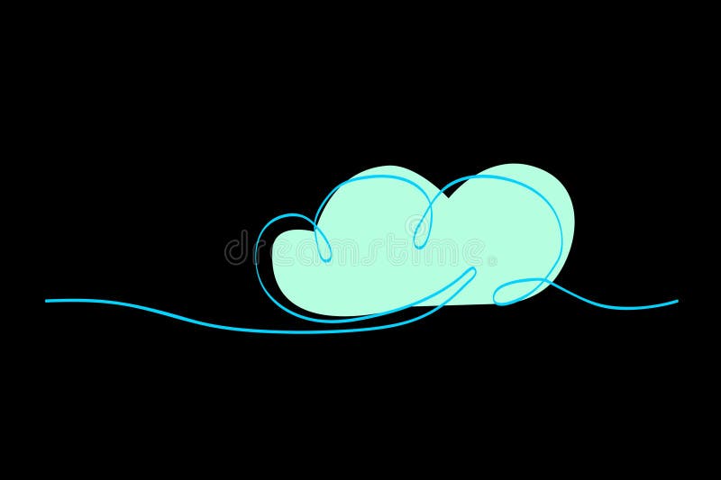 Cloud Continuous Line Stock Illustrations – 1,141 Cloud Continuous Line ...
