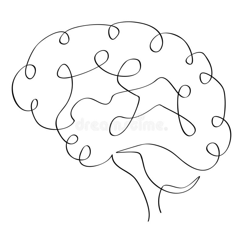 Continuous Line Art Brain Stock Illustrations – 508 Continuous Line Art ...