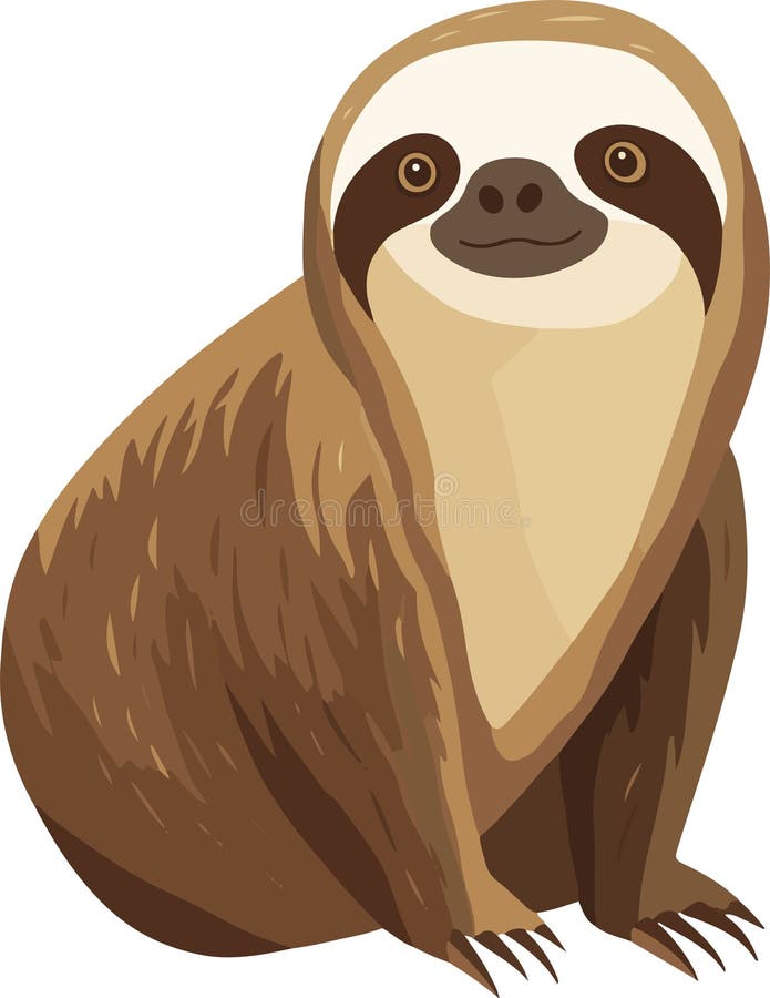 Simple Vector Sloth Clipart Stock Vector - Illustration of cute ...