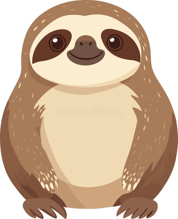 Simple Vector Sloth Clipart Stock Vector - Illustration of editable ...
