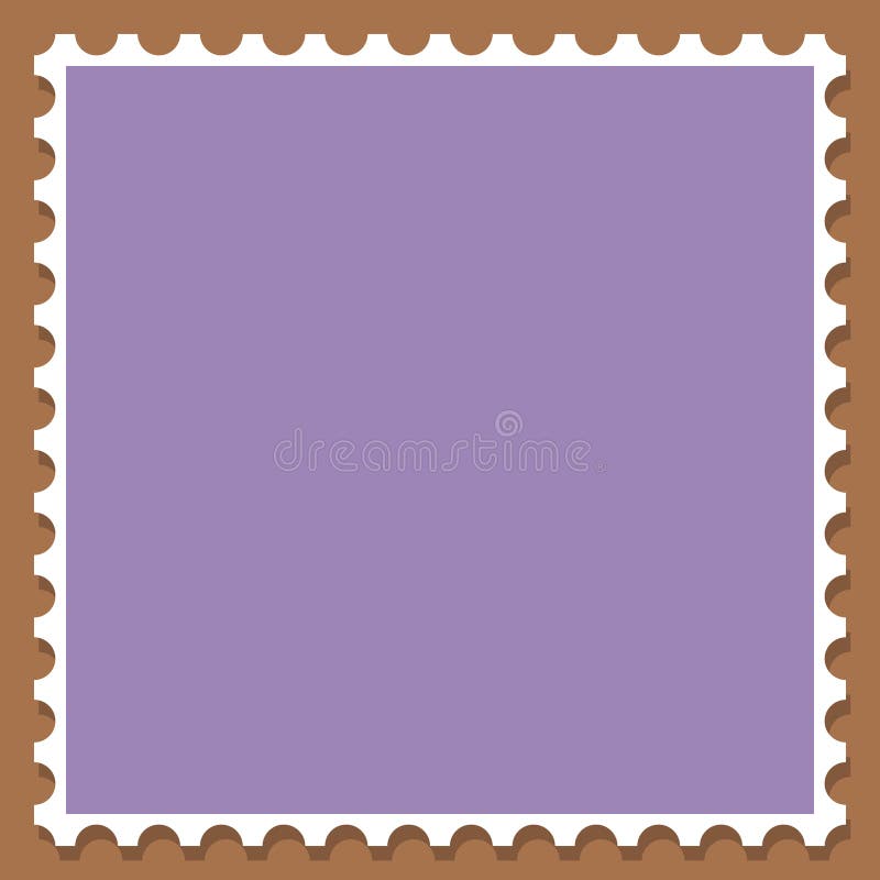 Simple Vector Square Brown and Purple Postage Stamp Template Stock ...