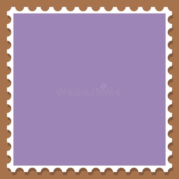 Simple Vector Square Brown and Purple Postage Stamp Template Stock ...