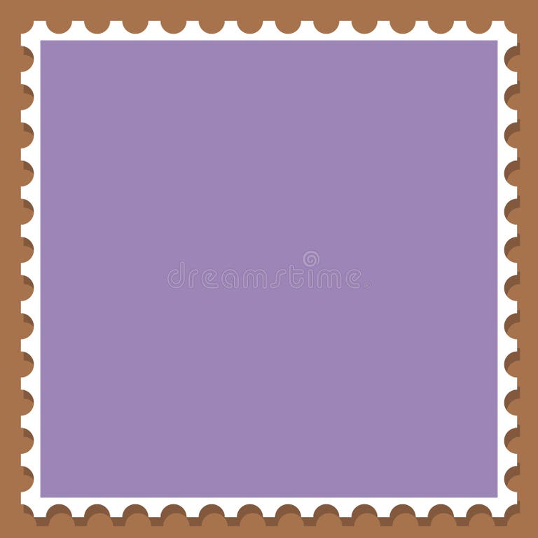 Simple Vector Square Brown and Purple Postage Stamp Template Stock ...