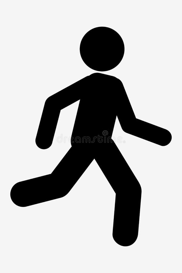Simple Vector Stick Man Run or Jogging, Sport Cardio Isolated on White ...