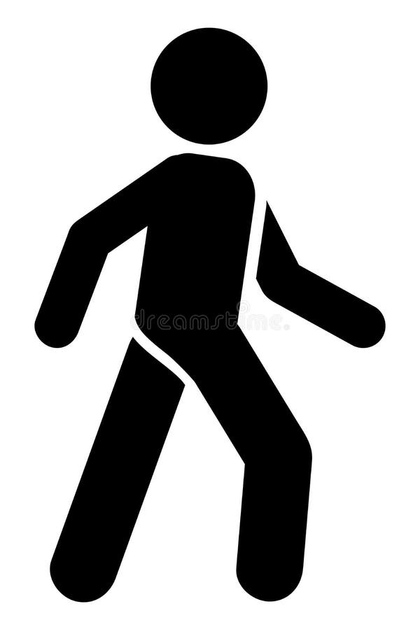 Simple Vector Stick Man Walking, Sport Cardio Isolated on White Stock ...