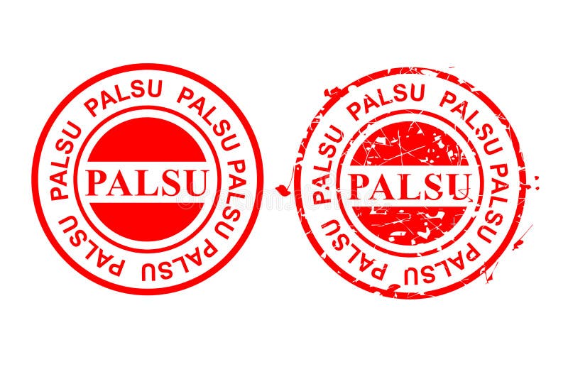 Simple Vector 2 Style Red Circle, Palsu or Fake in Indonesia Language ...