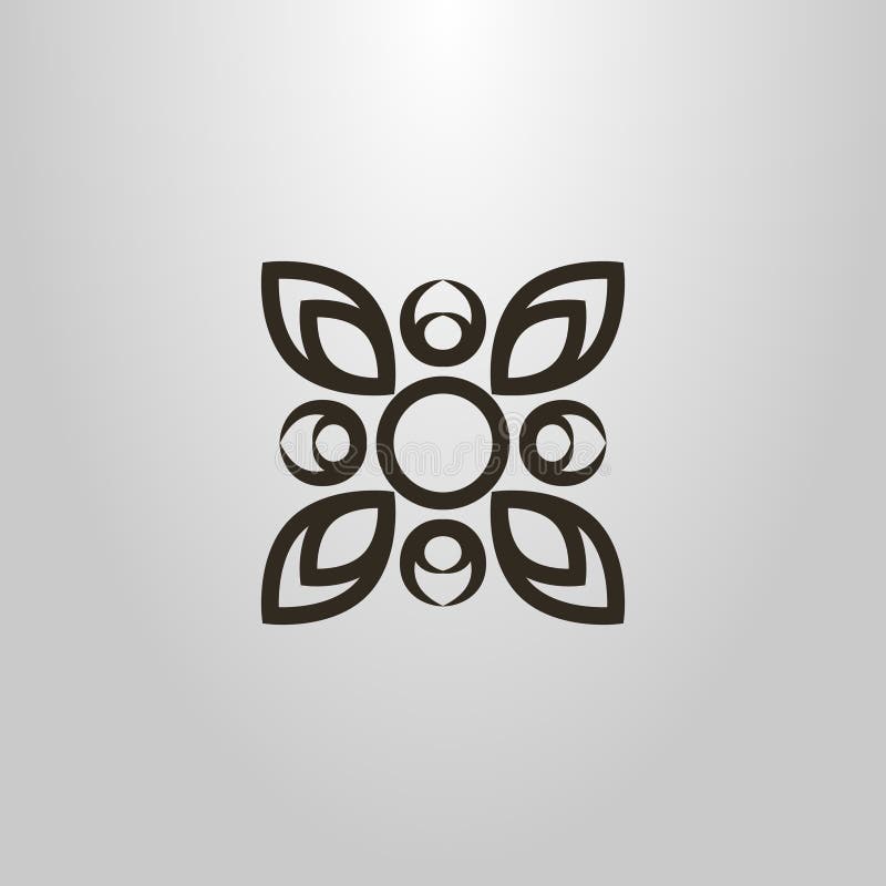 Simple Vector Symbol of Decorative Flower with Four Leafs Stock Vector ...