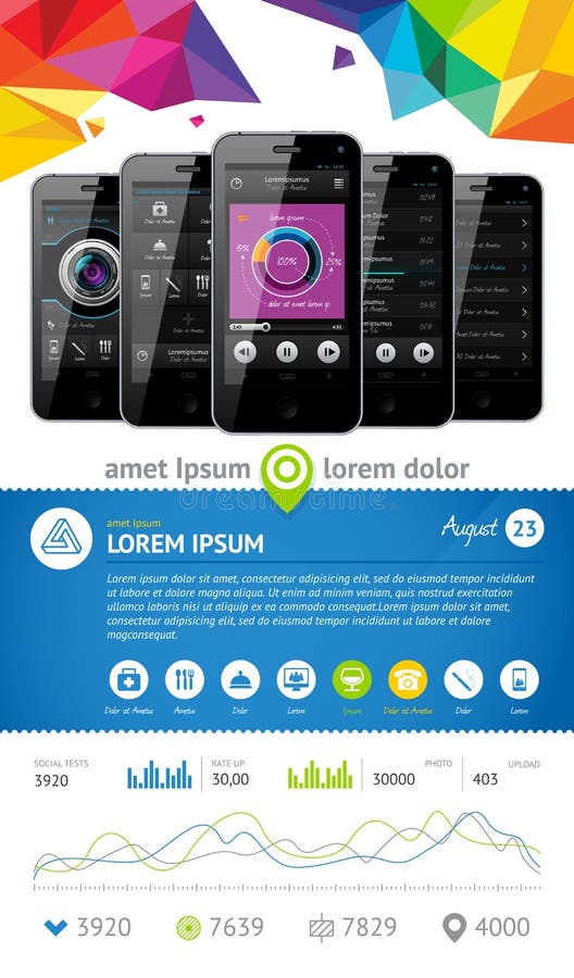 Simple Vector Template Interface Stock Vector - Illustration of text ...