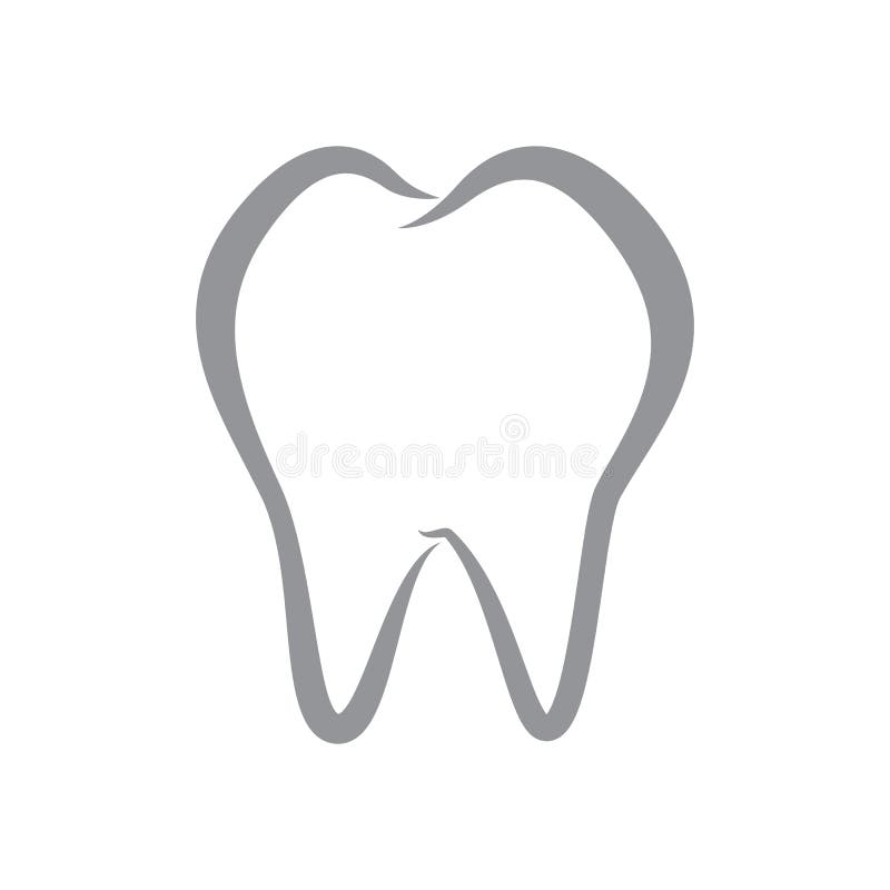 Simple Vector Tooth Line ICon on ISolated White Background Stock Vector ...