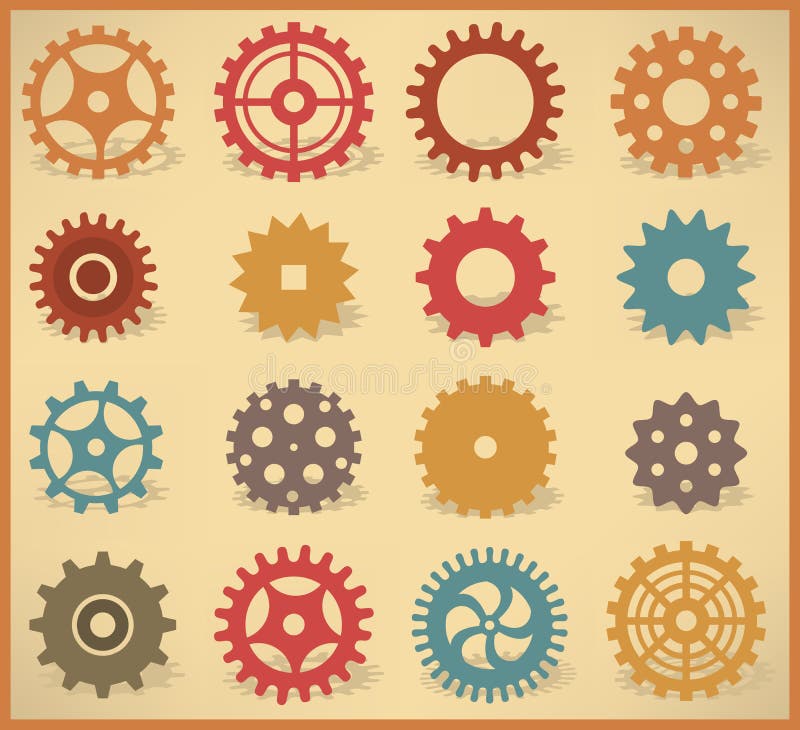 Simple vector gears stock vector. Illustration of black - 33765330