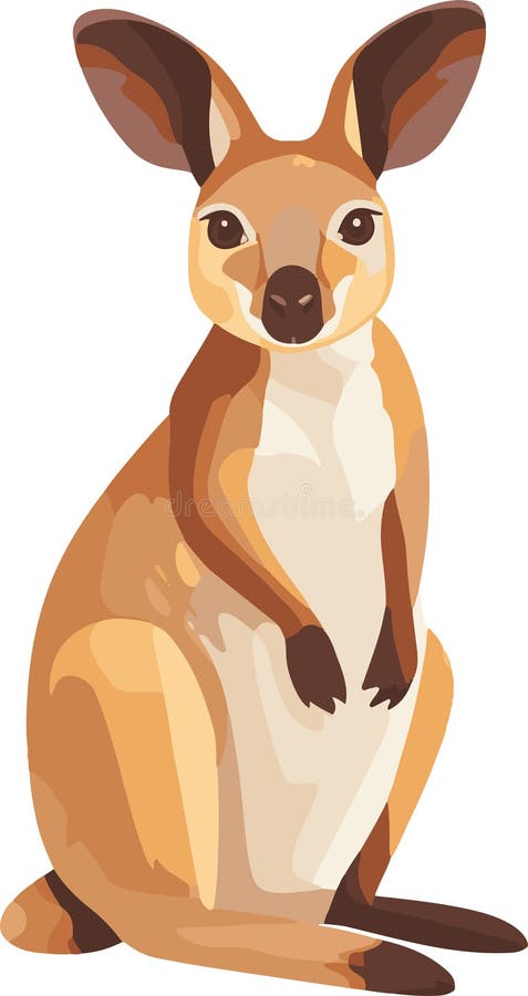 Simple Vector Wallaby Clipart Stock Vector - Illustration of ...