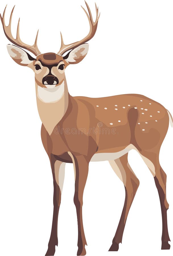 Simple Vector White-tailed Deer Clipart Stock Vector - Illustration of ...