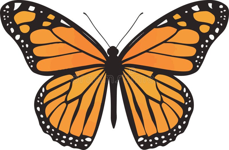 Simple Vectorial Monarca Mariposa Clipart Ilustración del Vector ...