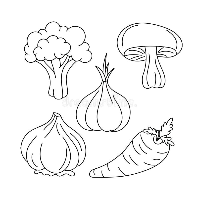 Simple Line Drawing Vegetables Stock Illustrations – 1,764 Simple Line ...