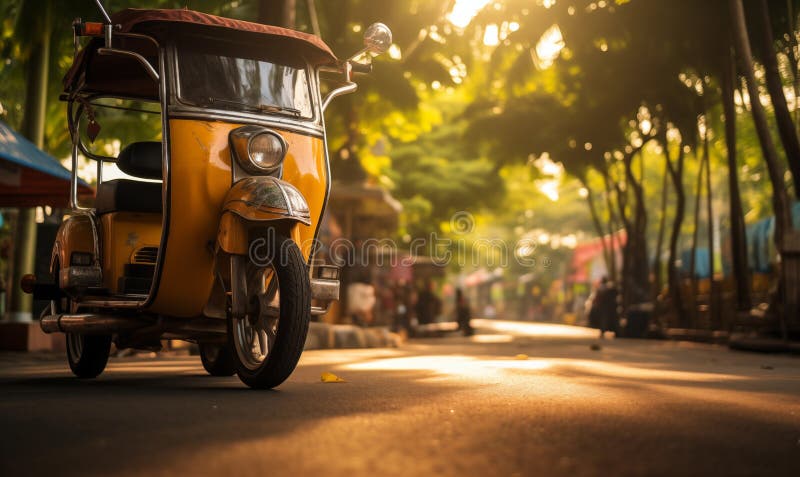 A Simple Vehicle with an Engine and Three Wheels Stock Illustration ...