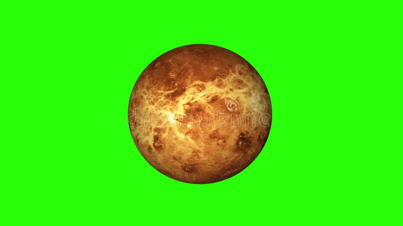 Simple Venus Planet Model Rotating Seamless Loop Animation on Green ...