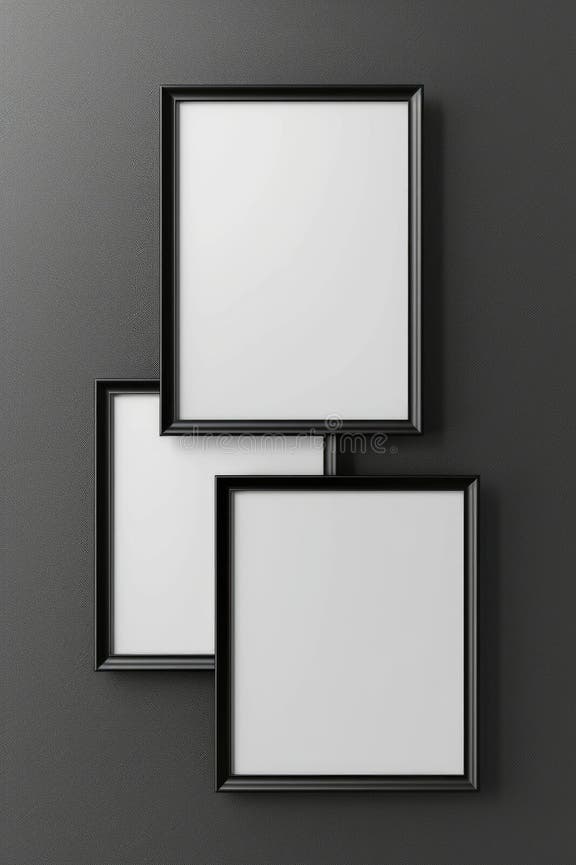 Simple and Versatile Image of Three Empty Frames on a Wall, Ideal for ...