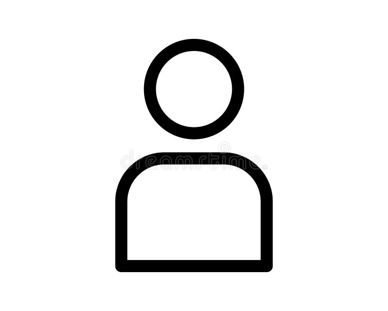 Simple yet Versatile User Icon. Bold Black Outline on White Background ...