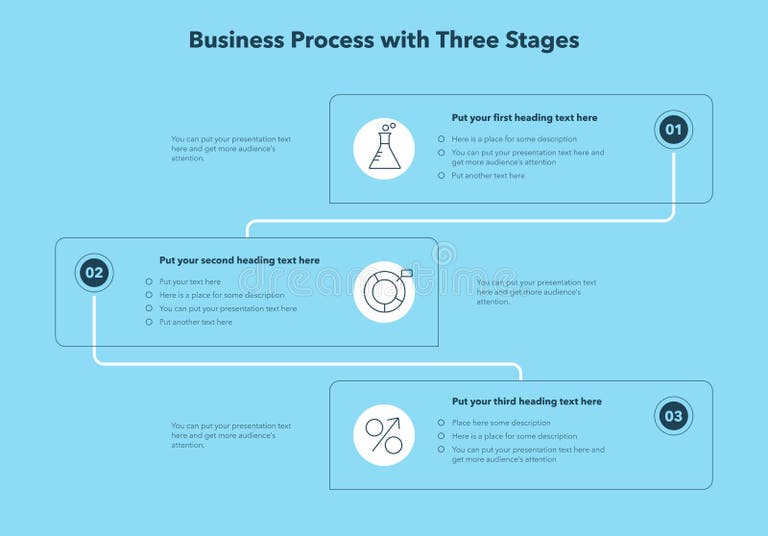 Simple Vertical Business Process Template - Blue Version Stock Vector ...