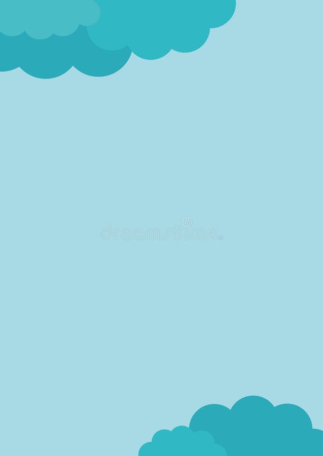 Simple Vertical A4 Format Background with Blue Sky and Clouds at the ...