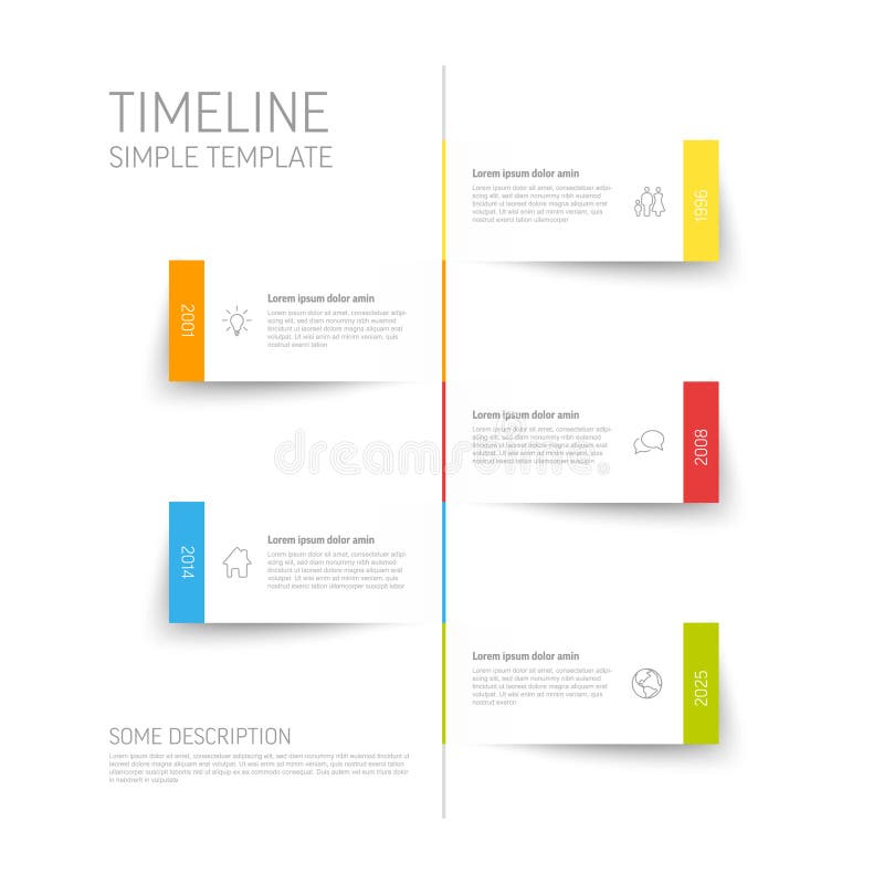 Simple Vertical Infographic Timeline Template Made from White Paper ... Simple Vertical Infographic Timeline Template Made from White Paper ...