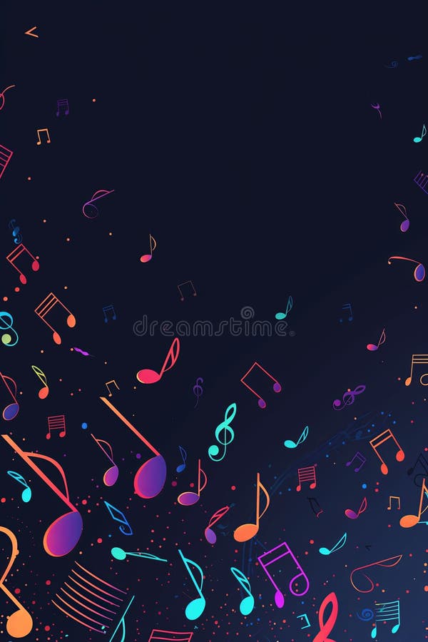 Simple Vertical Poster Design, Solid Dark Background with Neon-colored ...