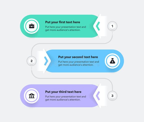 Simple Vertical Process Infographic Template with Three Options Stock ...