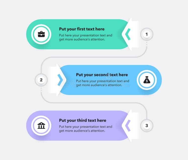 Simple Vertical Process Infographic Template with Three Options Stock ...