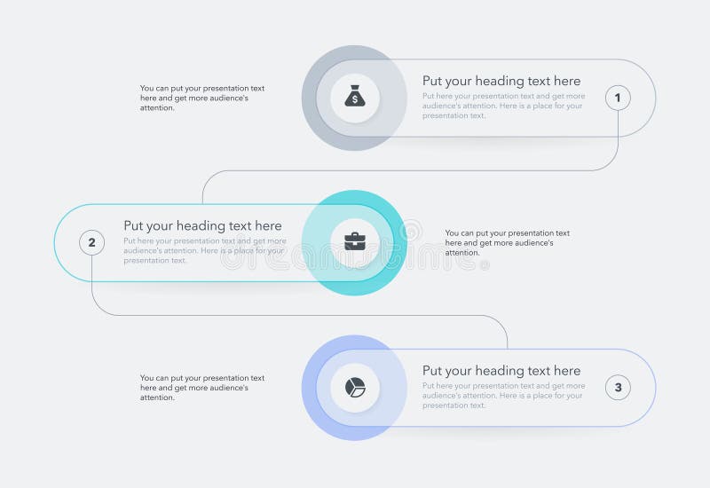 Simple Vertical Process Infographic Template with Three Options Stock ...