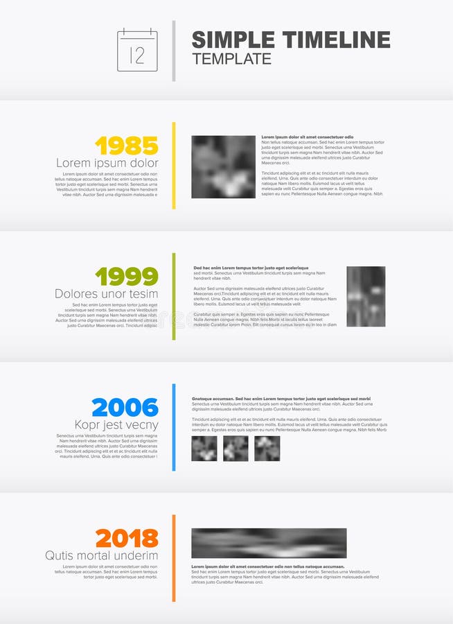 Simple Vertical Timeline Template Stock Vector - Illustration of ...