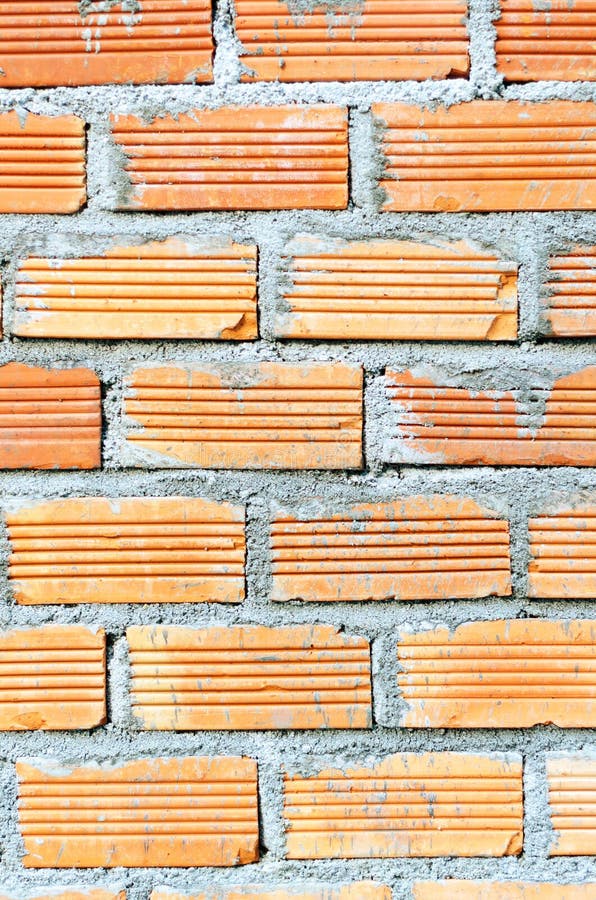 Simple Vertical Wall Made of Orange Bricks Stock Photo - Image of ...
