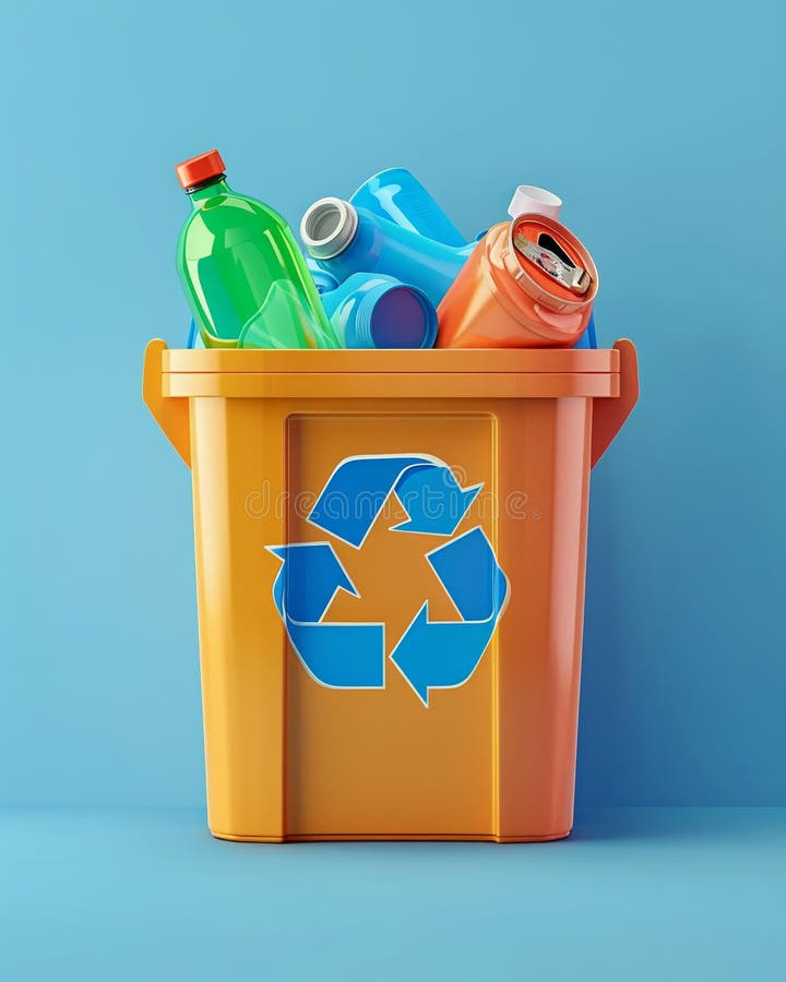 A Simple, Vibrant Image of a Recycling Bin Filled with Materials ...