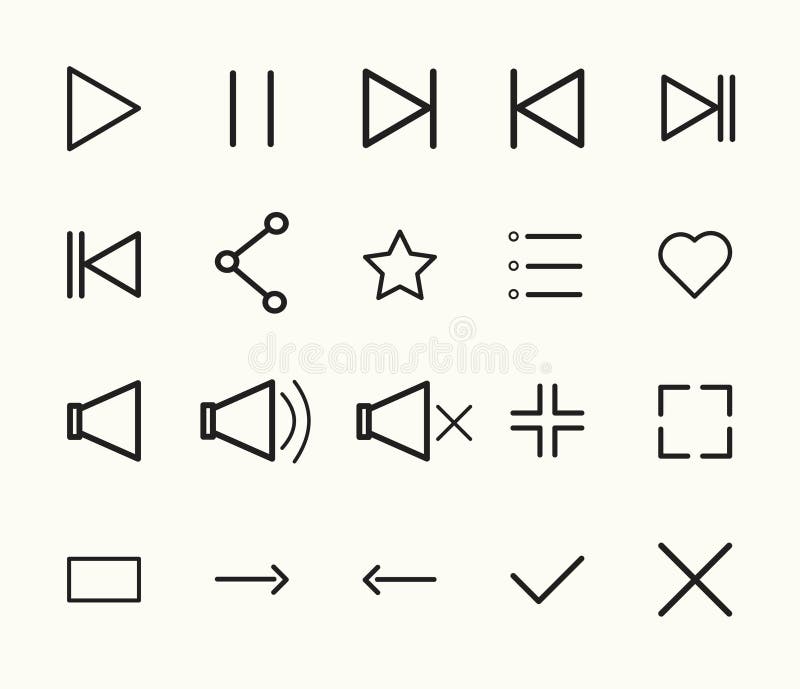 Simple Video Player Icon. Black and White Icon Stock Vector ...