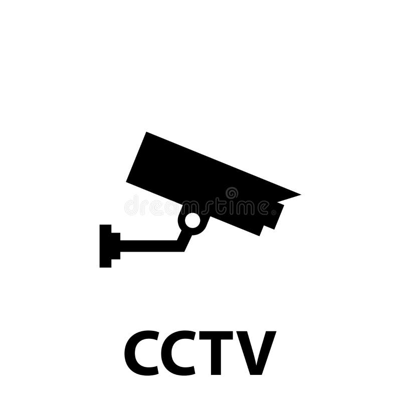 Icon with Cctv on White Background. Sketch Icon. Silhouette Symbol ...