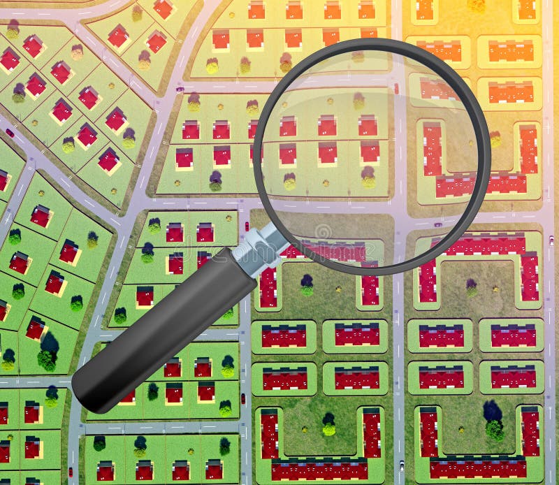 Simple Village Layout Top View Stock Illustration - Illustration of ...