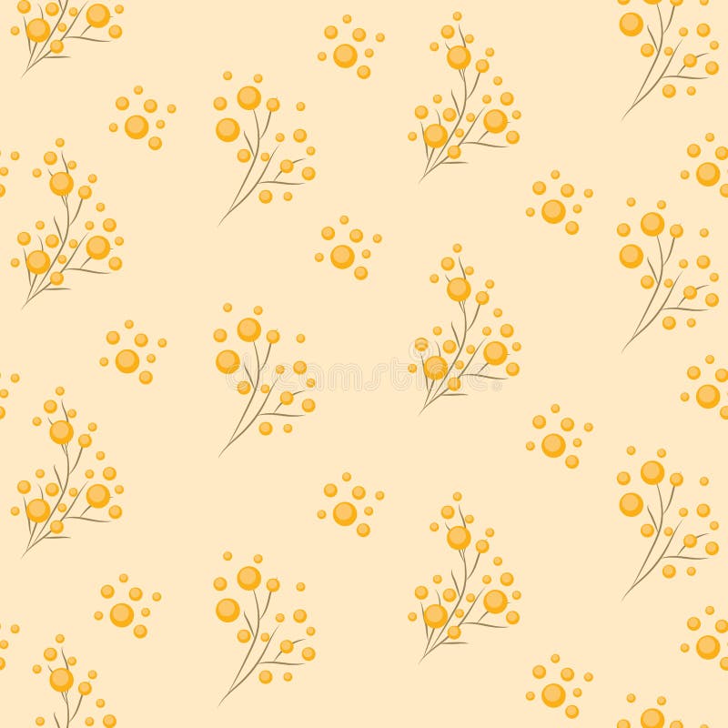 Simple Vintage Botanical Seamless Pattern. Branches and Berries Stock ...