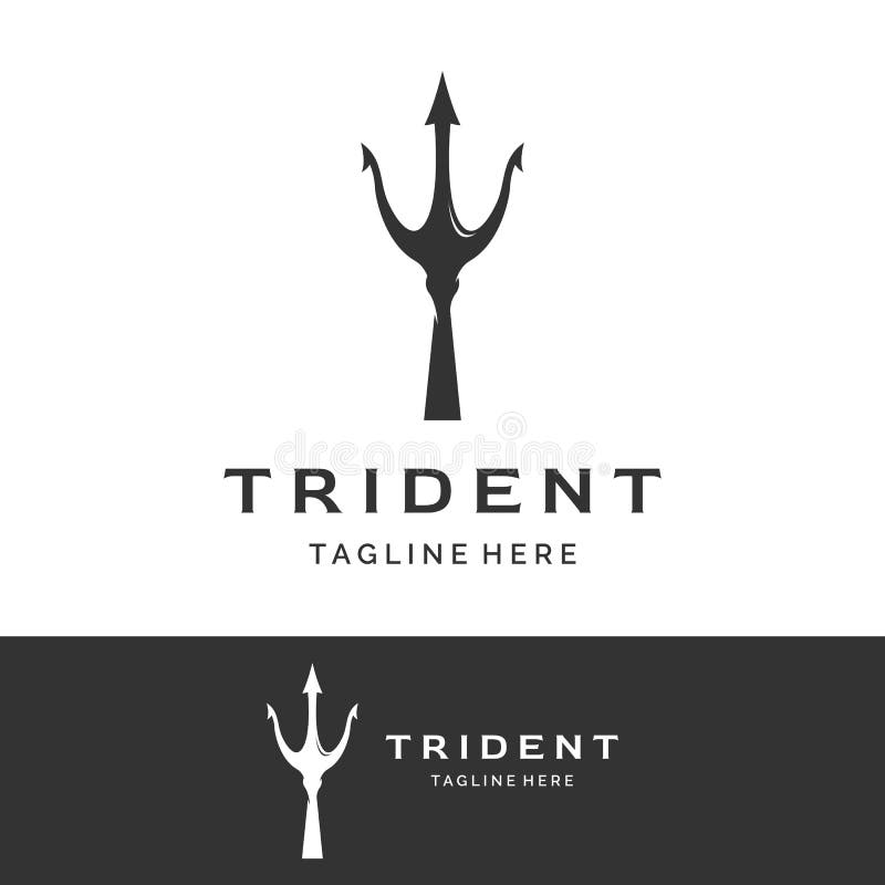 Simple Vintage Poseion Trident Spear Template Logo Design Stock Vector ...