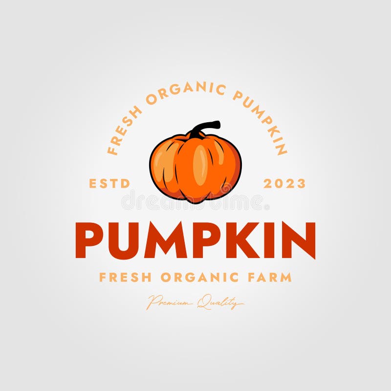 Simple Vintage Pumpkin Patch Logo Icon Design Vector Illustration Stock ...
