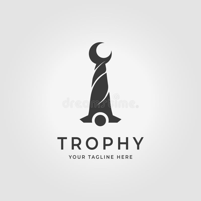 Simple Vintage Trophy Logo Icon Vector Illustration Design Stock Vector ...