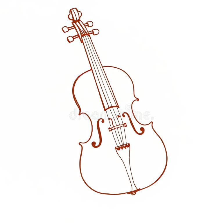 Simple Violin Outline stock illustration. Illustration of outline ...