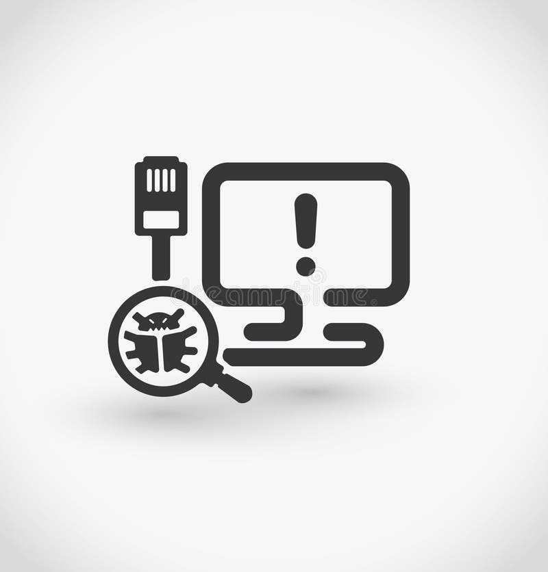 Simple Virus Alert Icon on White Background. Simple Virus Alert Vector ...