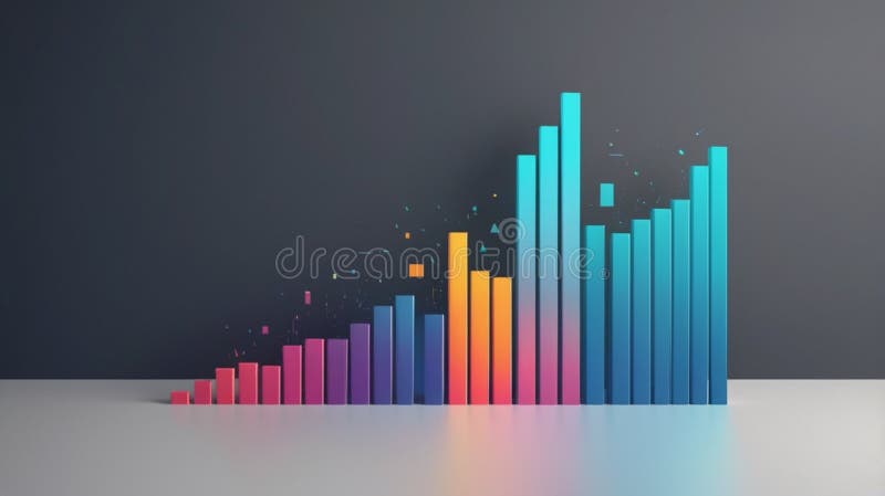 Fluctuating Bar Chart with Clean Background. Generative AI Stock ...