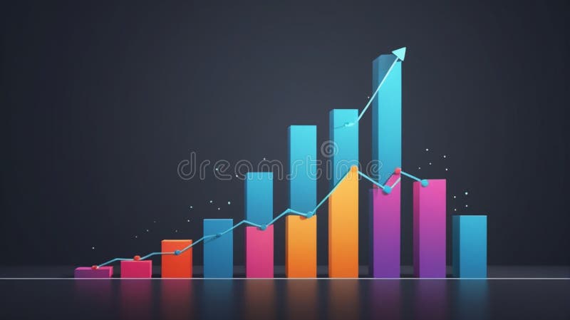 Fluctuating Bar Chart with Clean Background. Generative AI Stock ...