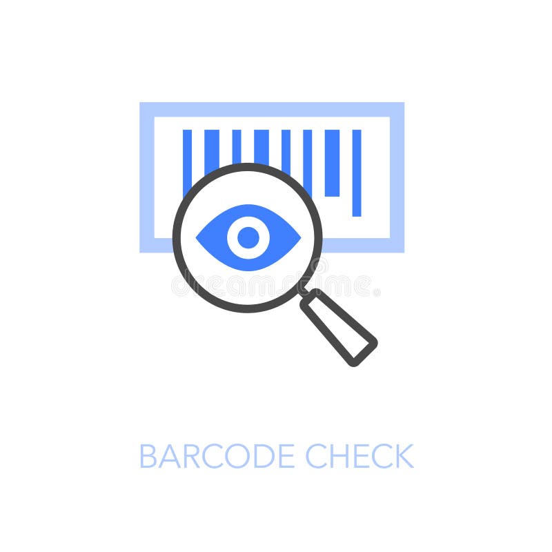 Simple Visualised Barcode Check Icon Symbol Stock Vector - Illustration ...