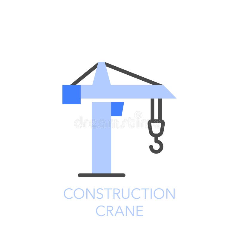Simple Visualised Construction Crane Symbol Stock Vector - Illustration ...