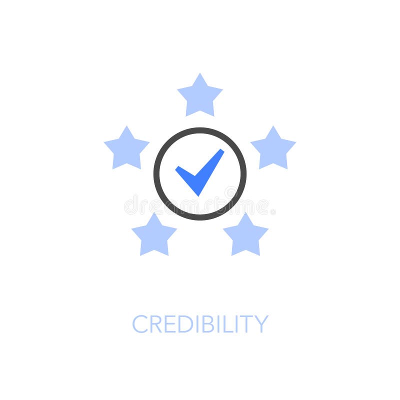 Simple Visualised Credibility Icon Symbol Stock Vector - Illustration ...