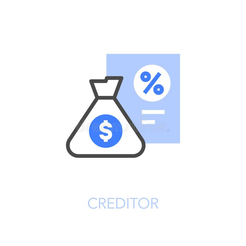 Simple Visualised Creditor Icon Symbol Stock Vector - Illustration of ...