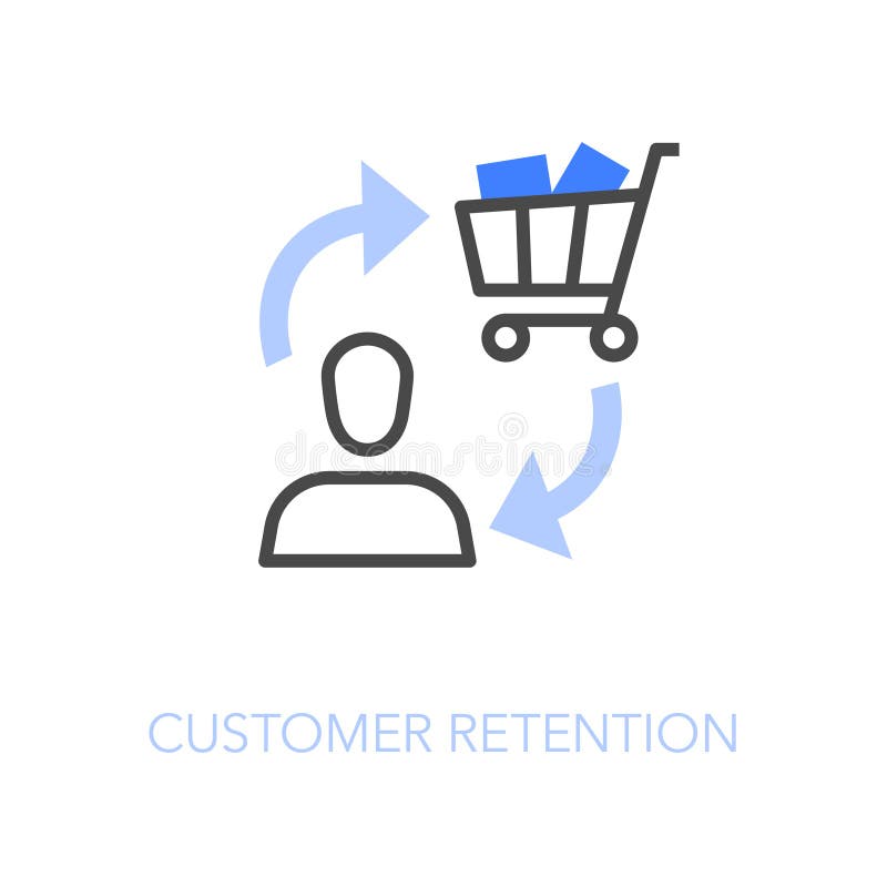 Simple Visualised Customer Retention Icon Symbol Stock Vector ...